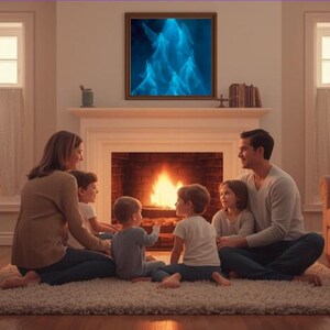 Heavenly Creatures Blue Angel Wall Art Minimalist Christian Spiritual ...