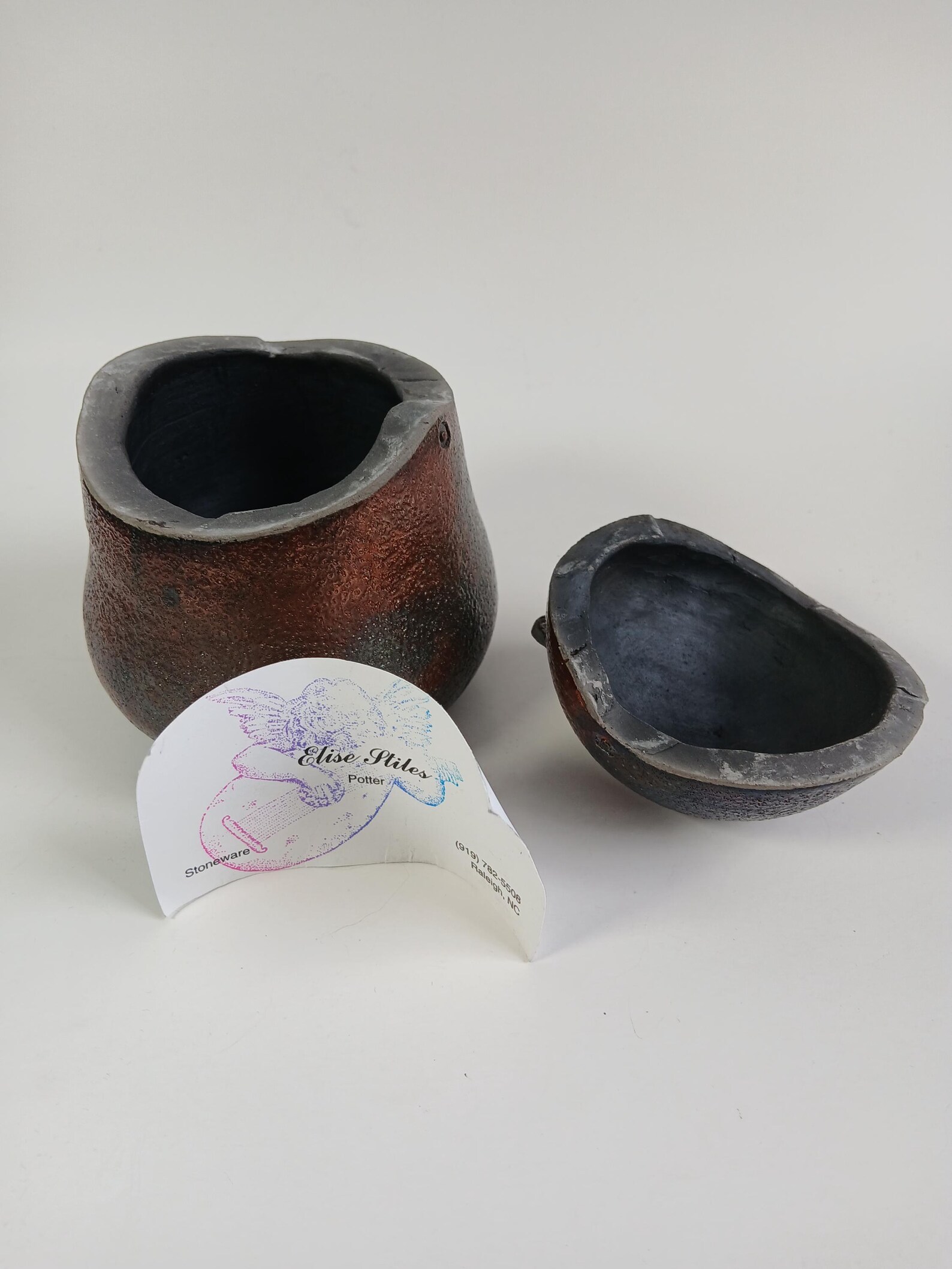 Handmade Studio Art Pottery Raku Pear Jar Container With Lid Signed ...