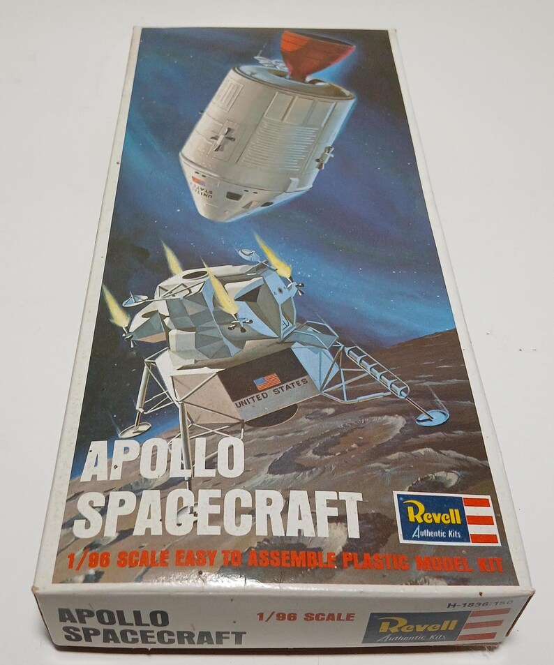 Rare VTG 1969 Revell Apollo Spacecraft Model Kit Silver Decals Complete ...