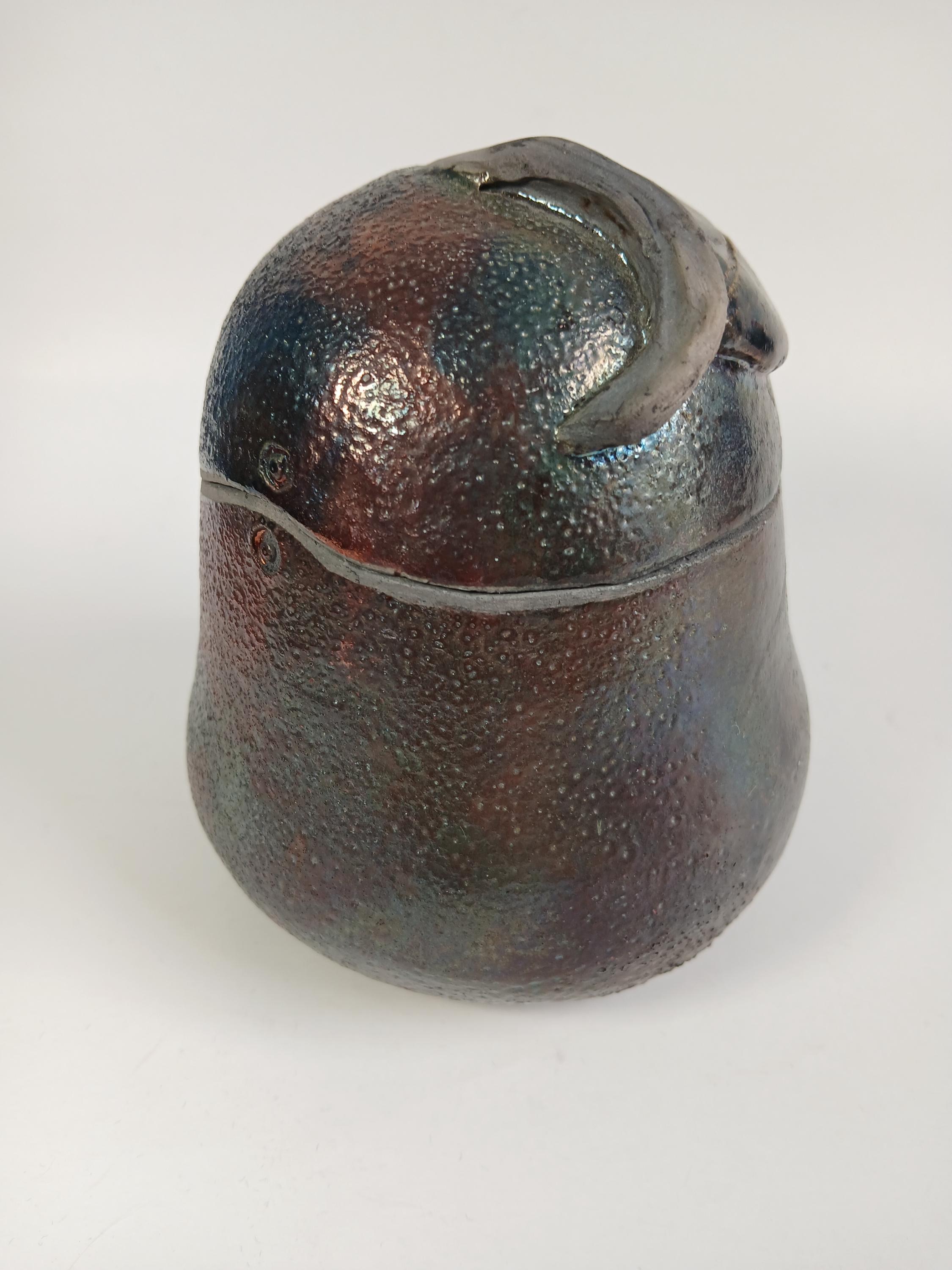 Handmade Studio Art Pottery Raku Pear Jar Container With Lid Signed ...