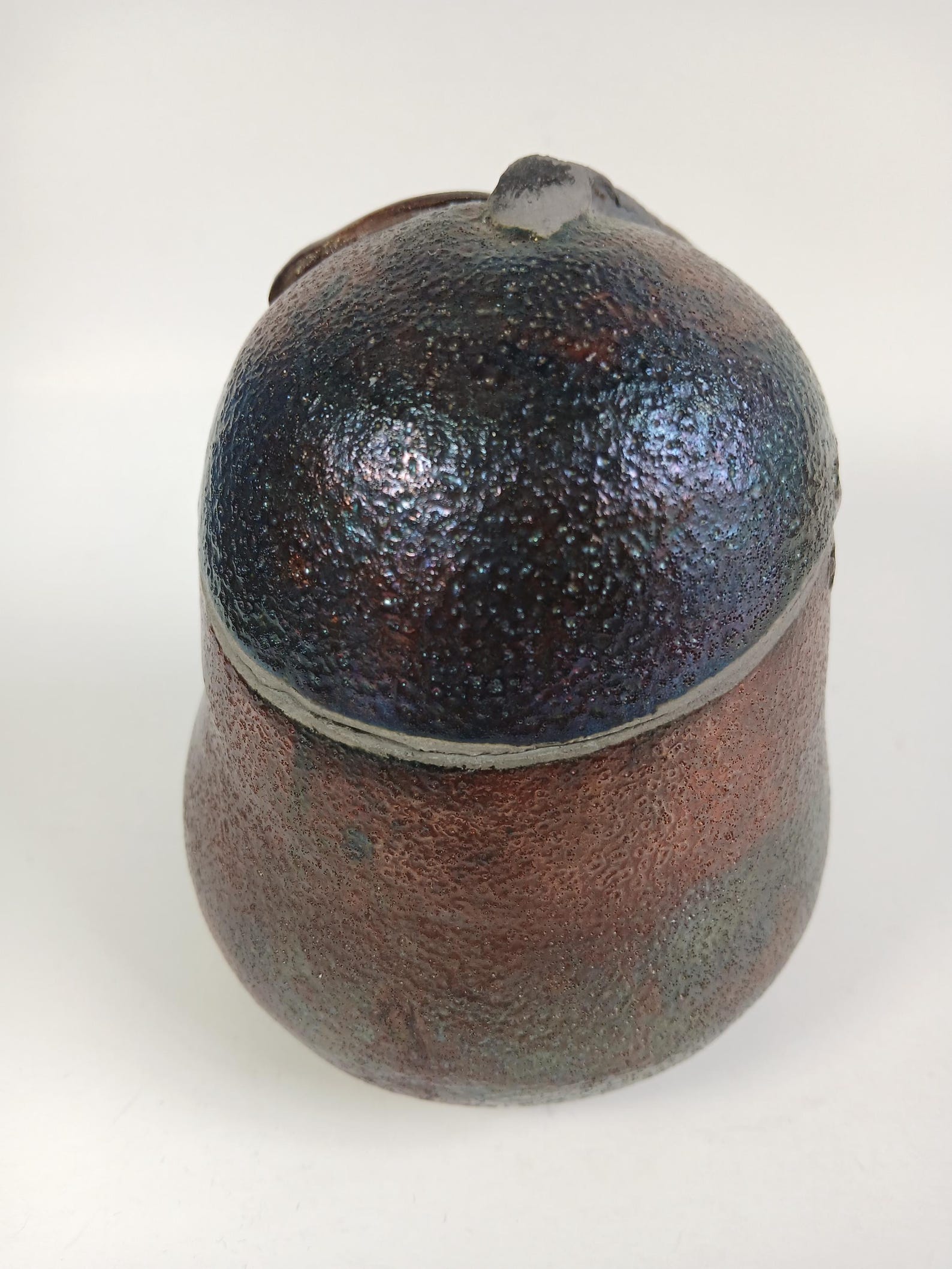 Handmade Studio Art Pottery Raku Pear Jar Container With Lid Signed ...