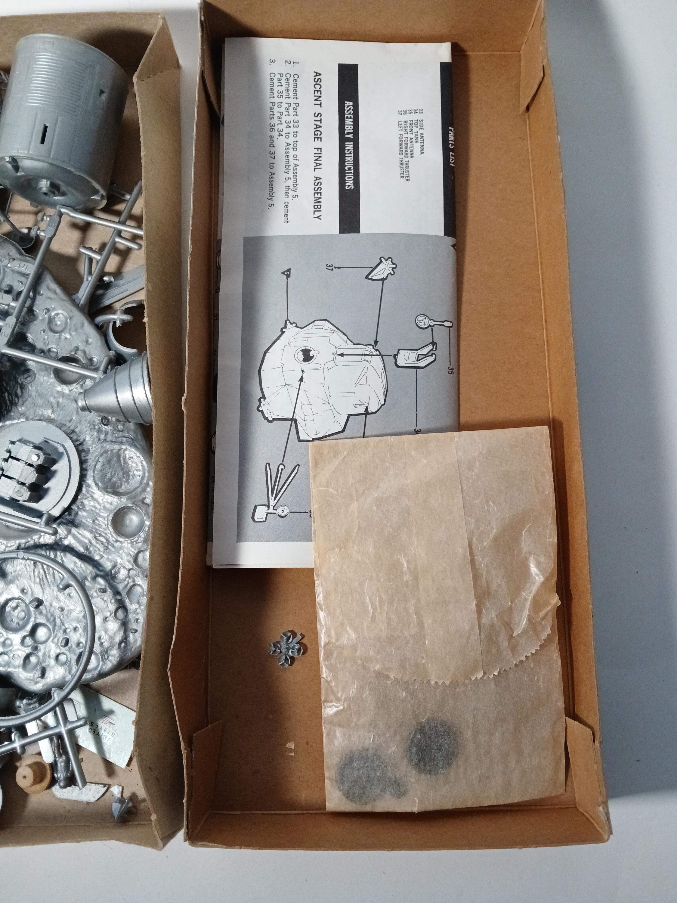 Rare VTG 1969 Revell Apollo Spacecraft Model Kit Silver Decals Complete ...