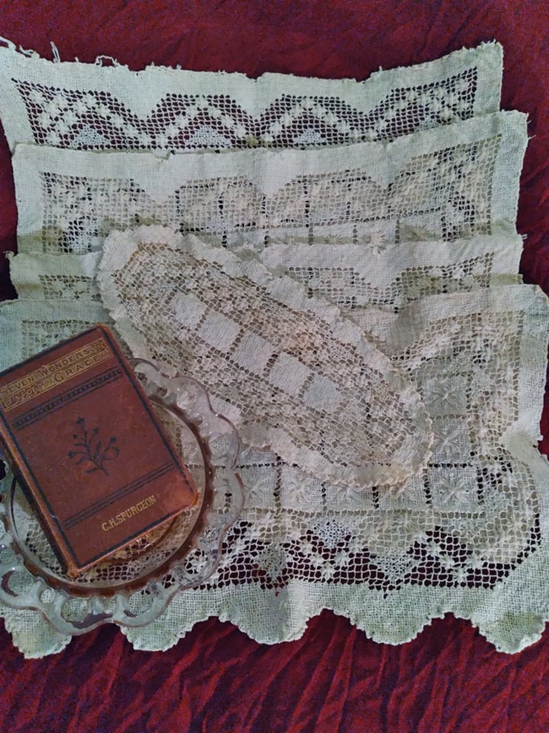 Vintage Tuscany Shelf Lace, 1920's Lace, Ecru Shelf Lace, Antique Lace ...