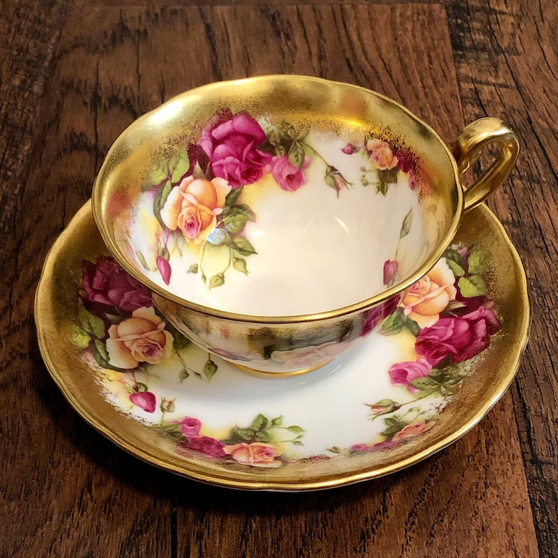 Red Rose Tea Cup - Etsy