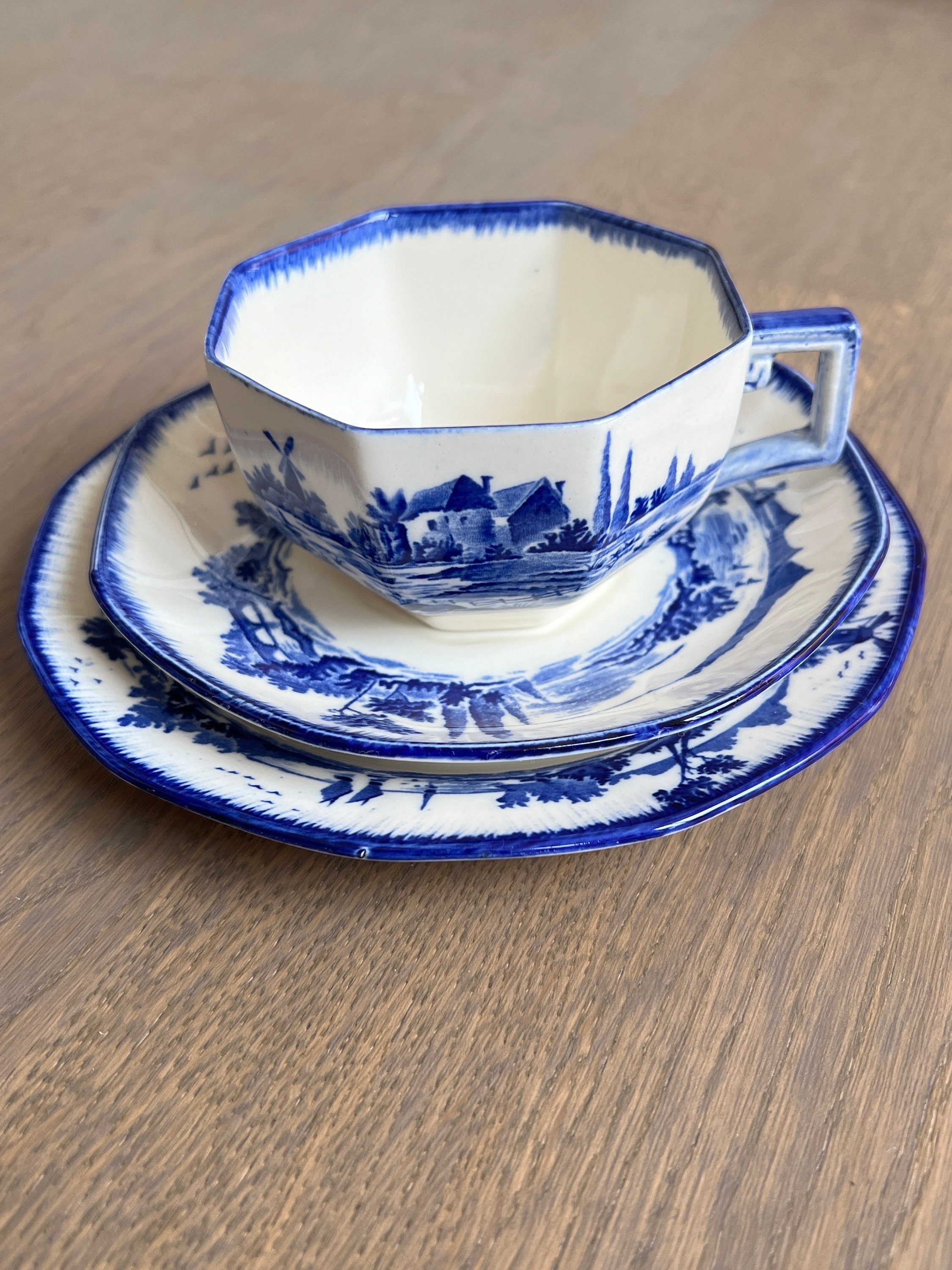 1920s Vintage Royal Doulton Norfolk Pattern Octagonal Tea Cup Saucer ...