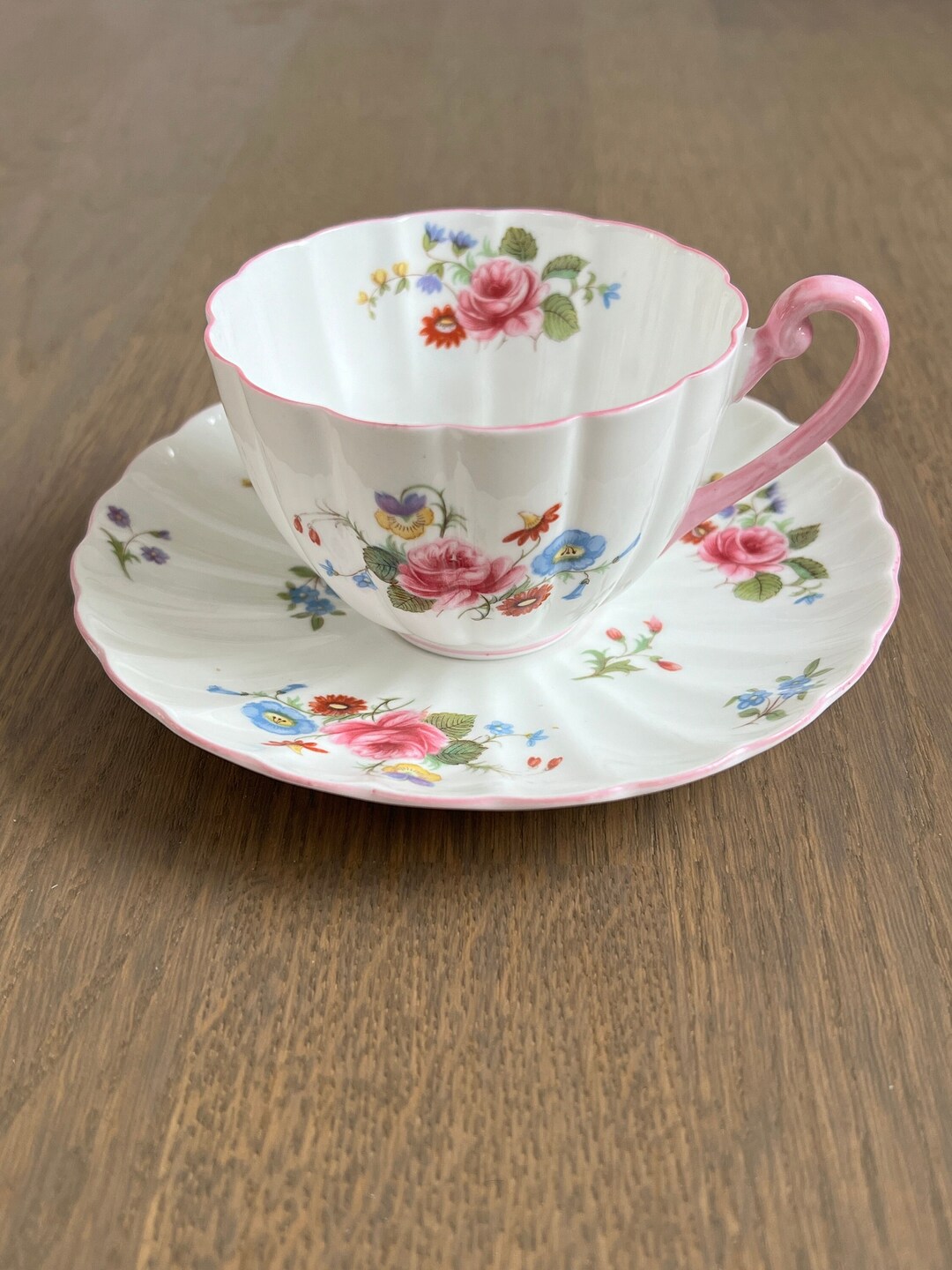 Vintage Shelley England China 13425 Rose Spray Red Daisy Ludlow Shape ...