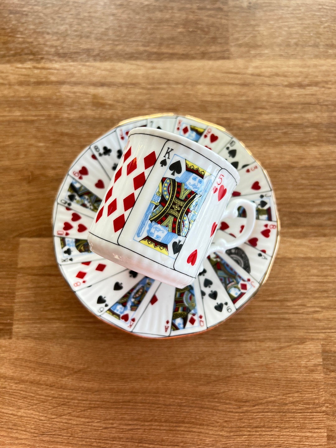 Vintage 1970's Elizabethan "cut for Coffee" Playing Cards Cup & Saucer ...