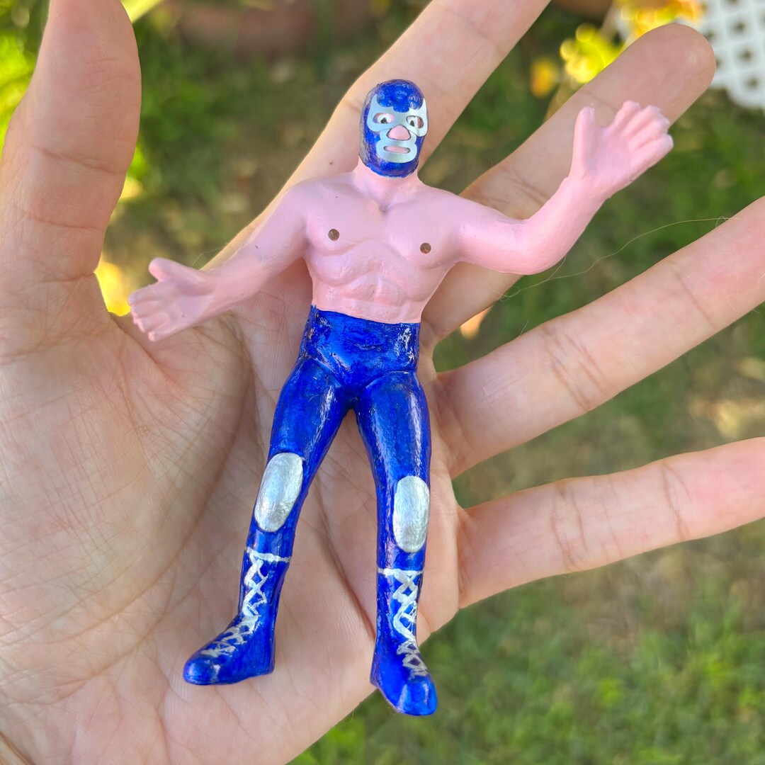 Blue Demon – Handmade Lucha Libre Art Toy | Vintage Mexican Luchador ...