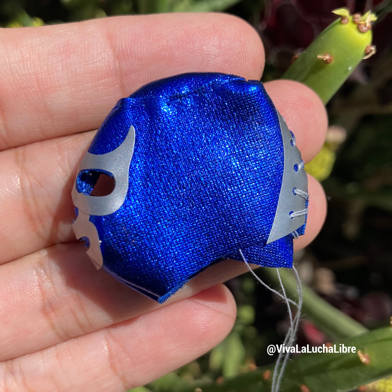Lucha Libre Mini Mask -blue Demon - Handmade Luchador Mask ...