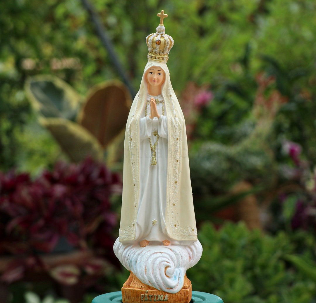Statue of Our Lady of Fatima 27.5 Cm / 10.83'' Ivory Painting Figurine ...
