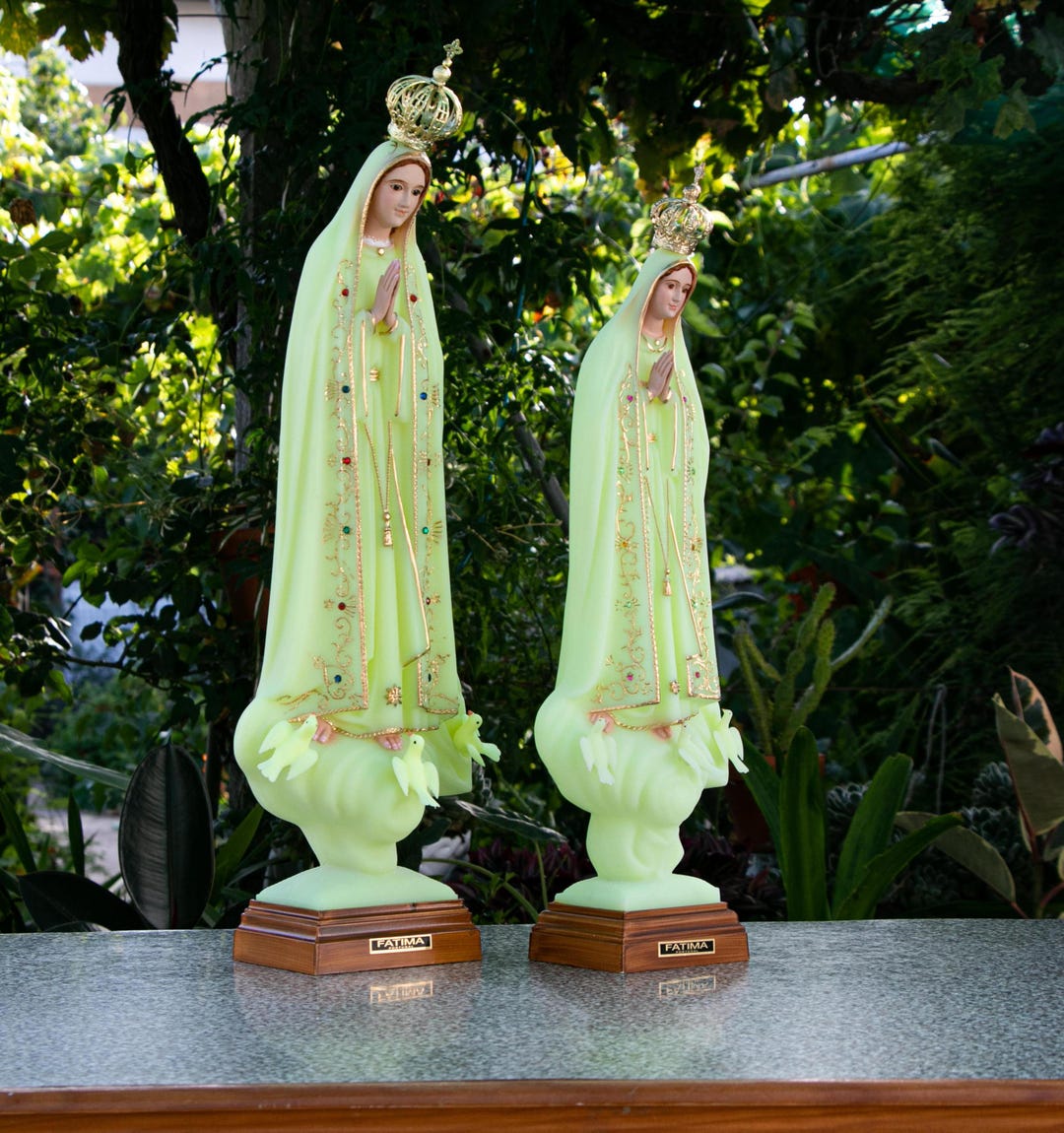 Luminous Our Lady of Fatima 48cm,glows in the Dark, Statue Religious ...