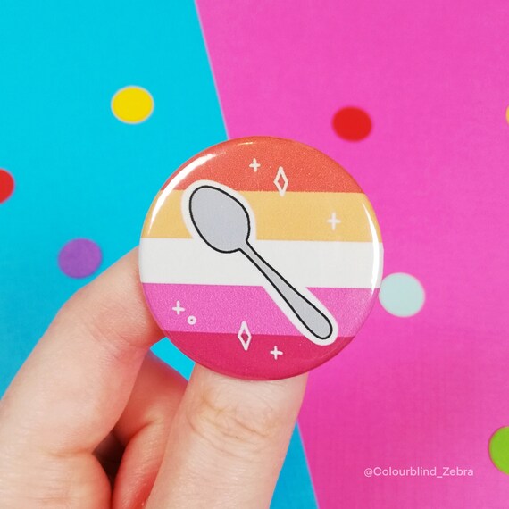 Lesbian Pride Flag Spoonie Button Badge LGBT Pin | Etsy