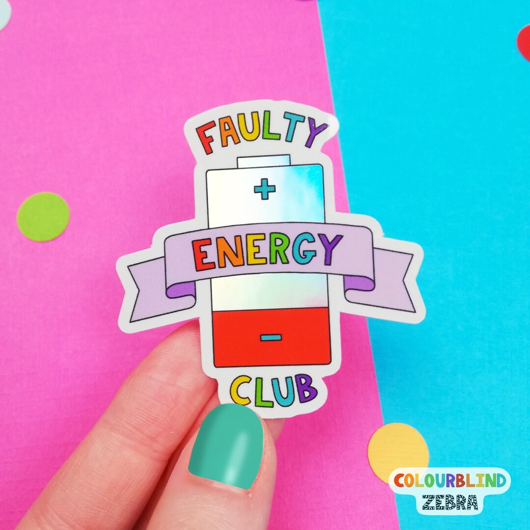 Faulty Energy Club Holographic Sticker - Myalgic Encephalomyelitis ...