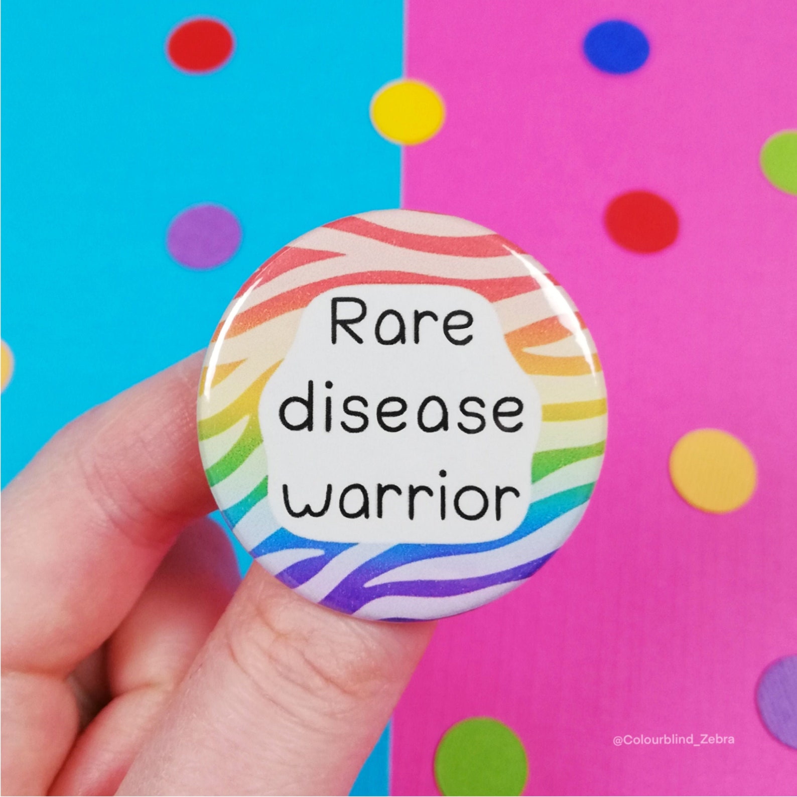 Rare Disease Warrior Badge Chronic Illness Awareness Pin | Etsy