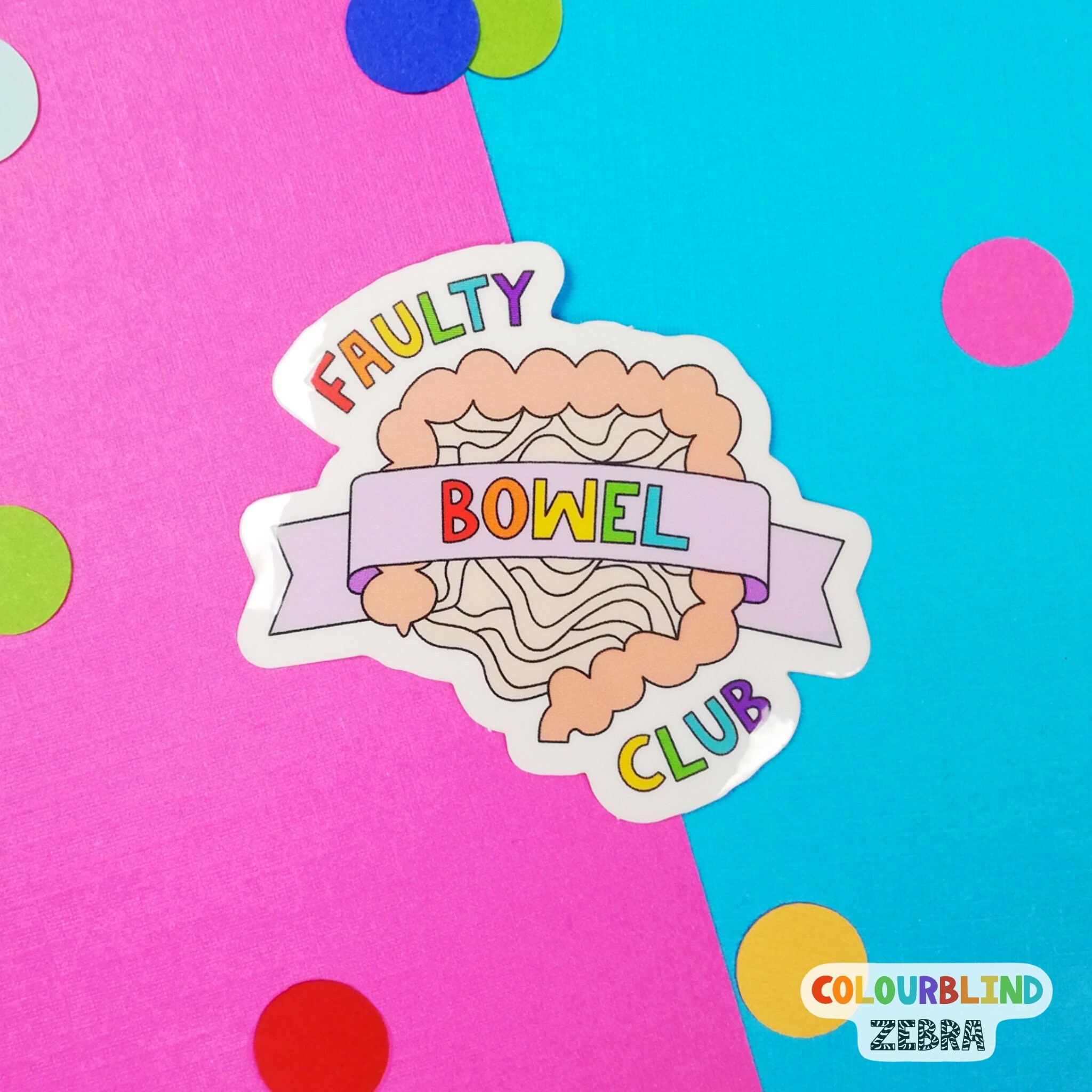 Faulty Bowel Club Sticker Crohn's Disease Ulcerative - Etsy