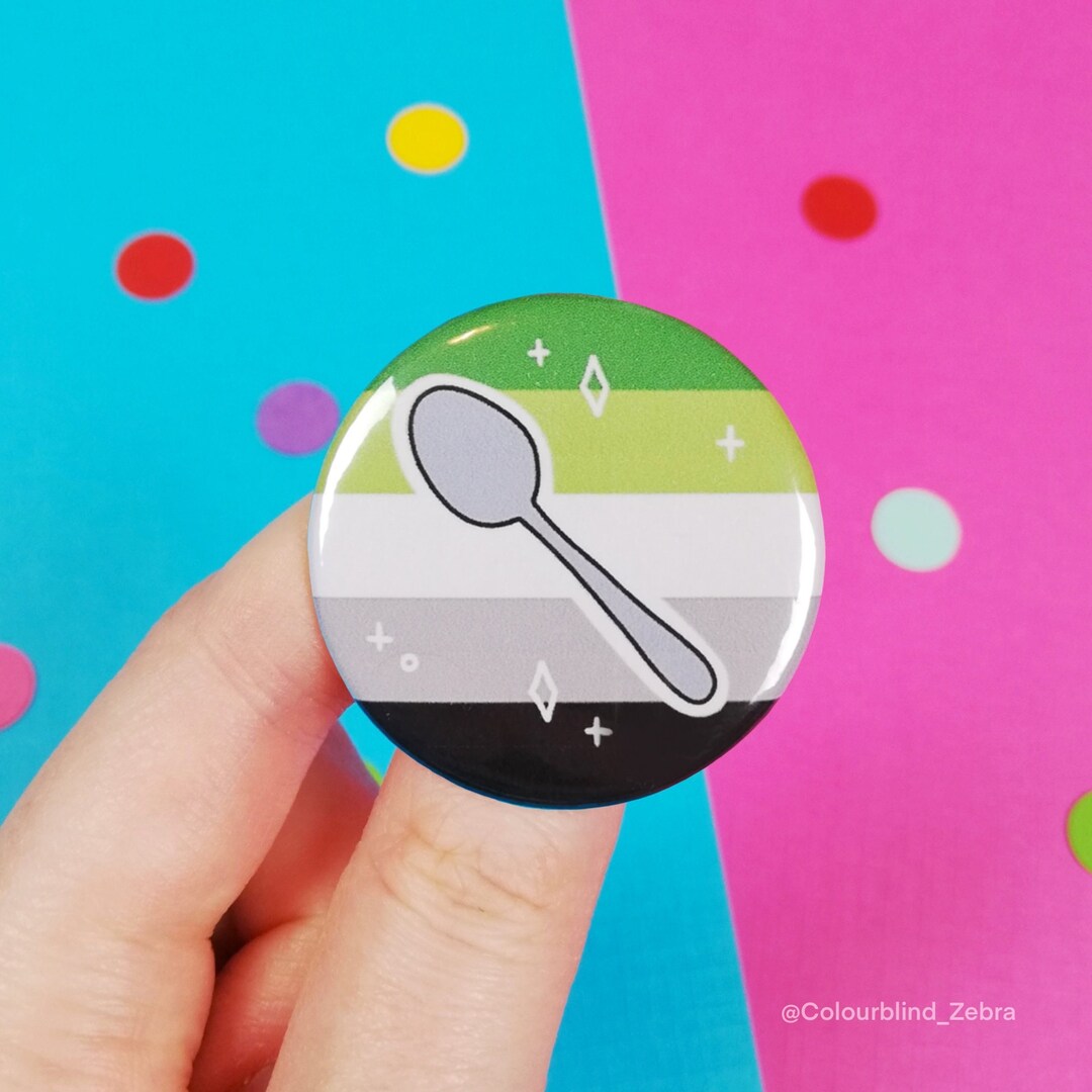 Aromantic Pride Flag Spoonie Button Badge - LGBT+ Gift - Invisible ...