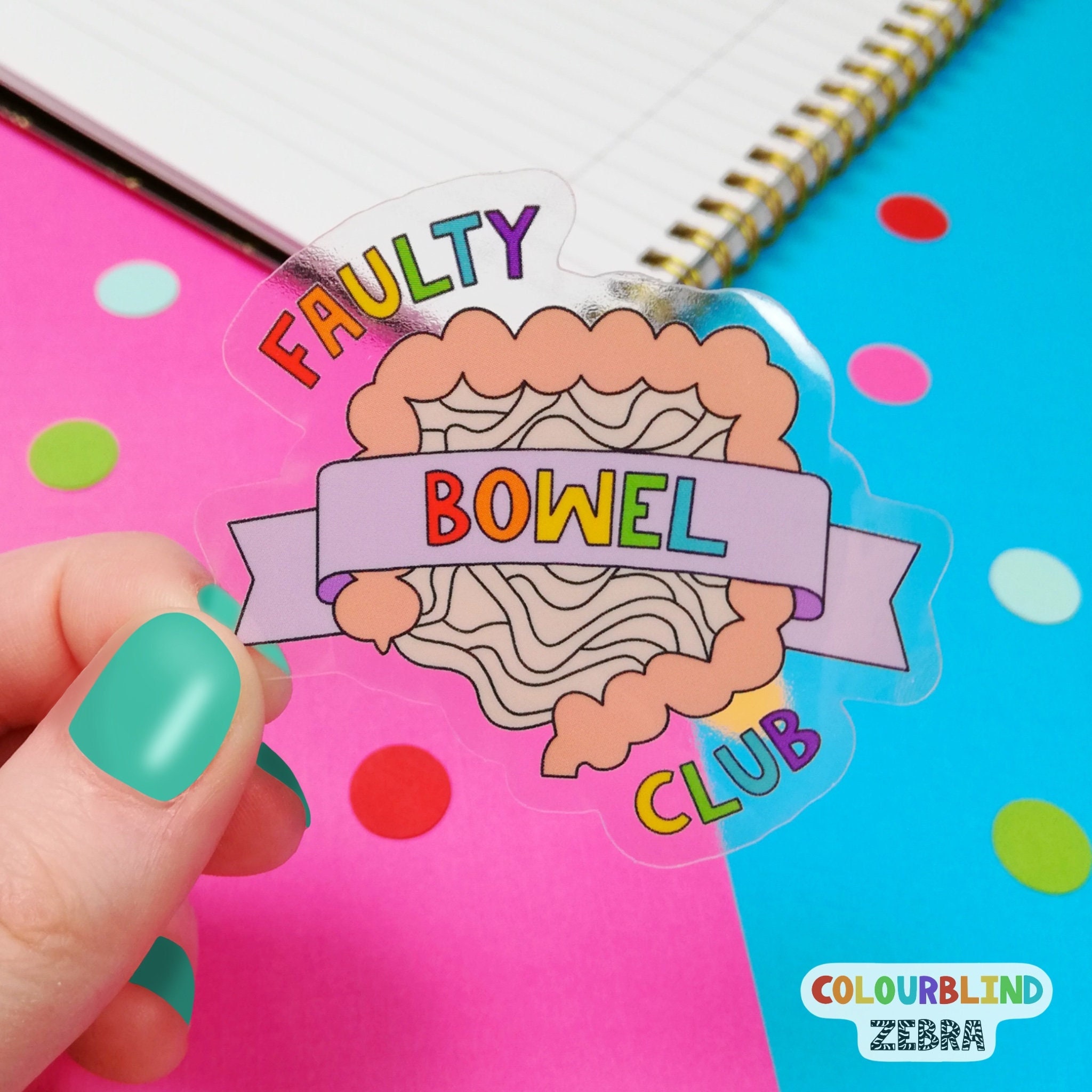 Faulty Bowel Club Sticker Crohn's Disease Ulcerative - Etsy