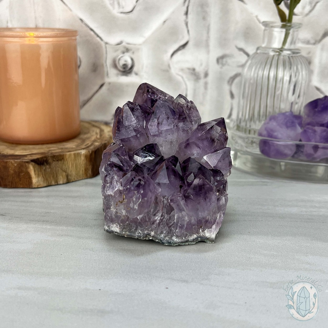 Brazilian Amethyst Crystal Cluster With Golden Goethite Inclusions - Etsy