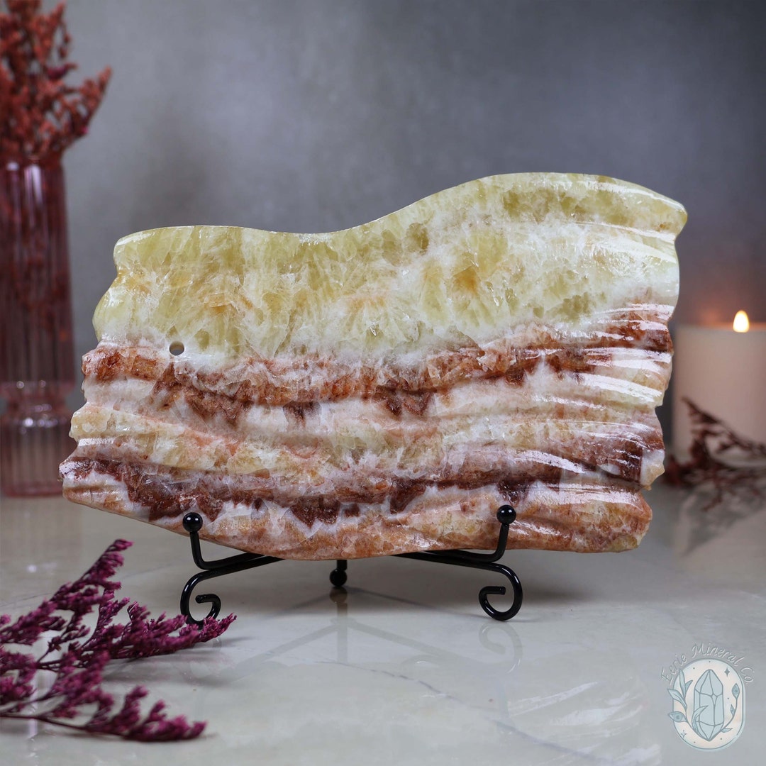 Pork Stone (red Banded Calcite) Specimen Slab - Etsy