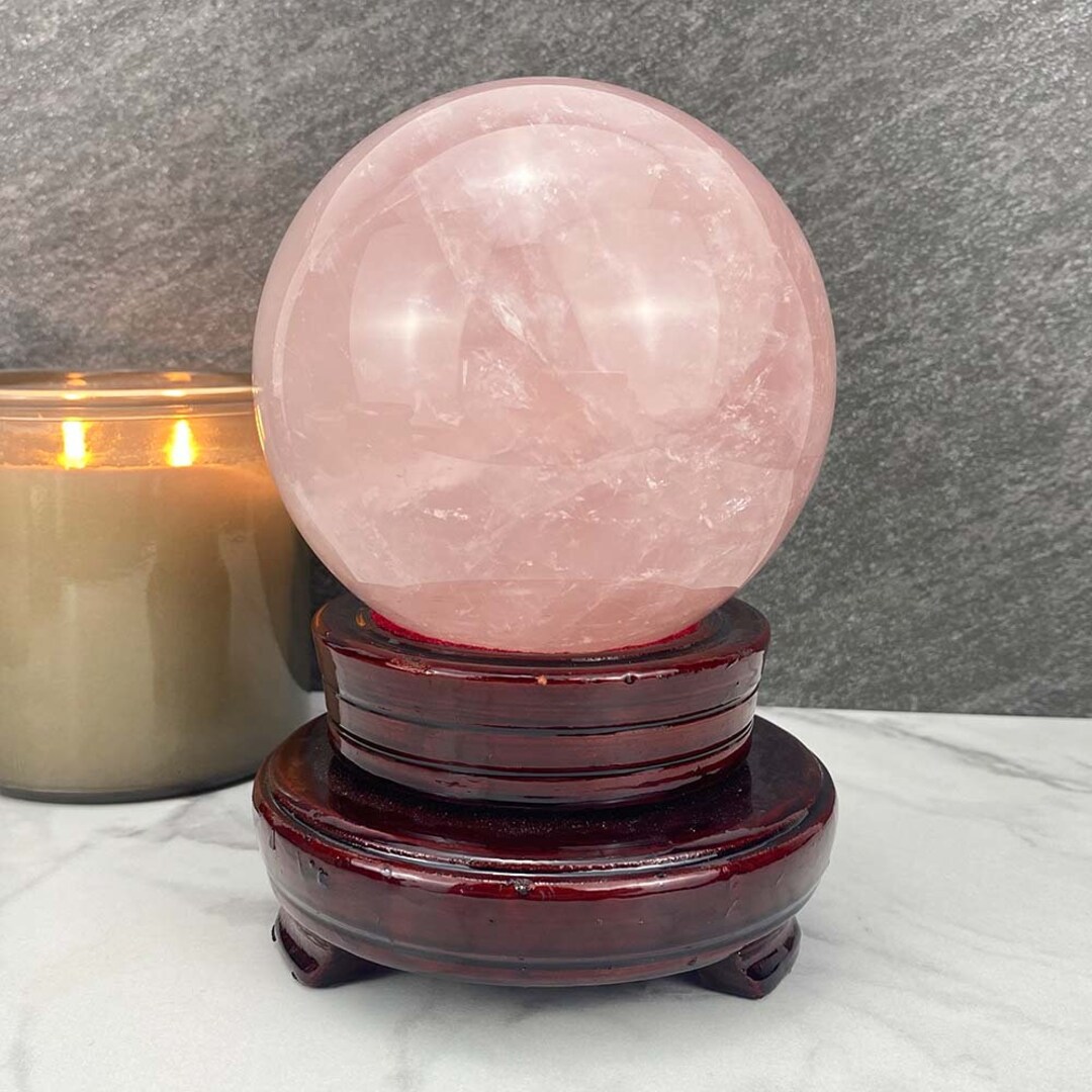 Large Polished Star Rose Quartz Sphere - Etsy