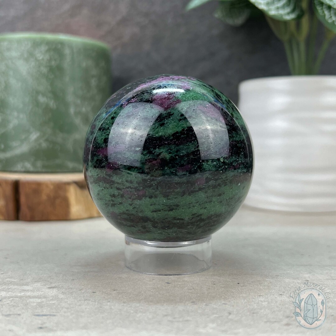 61mm UV Reactive Ruby Zoisite Sphere - Etsy