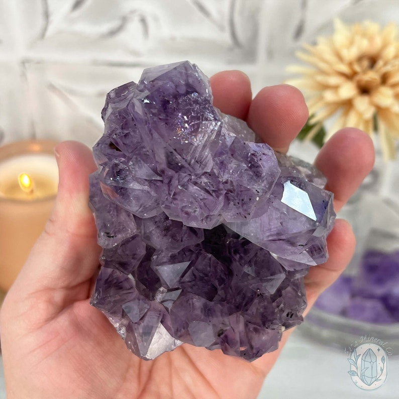 Brazilian Amethyst Crystal Cluster With Golden Goethite Inclusions - Etsy