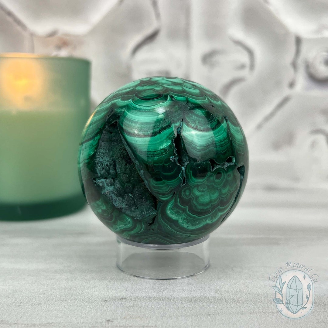 56mm Polished Malachite Sphere 340g in Weight - Etsy