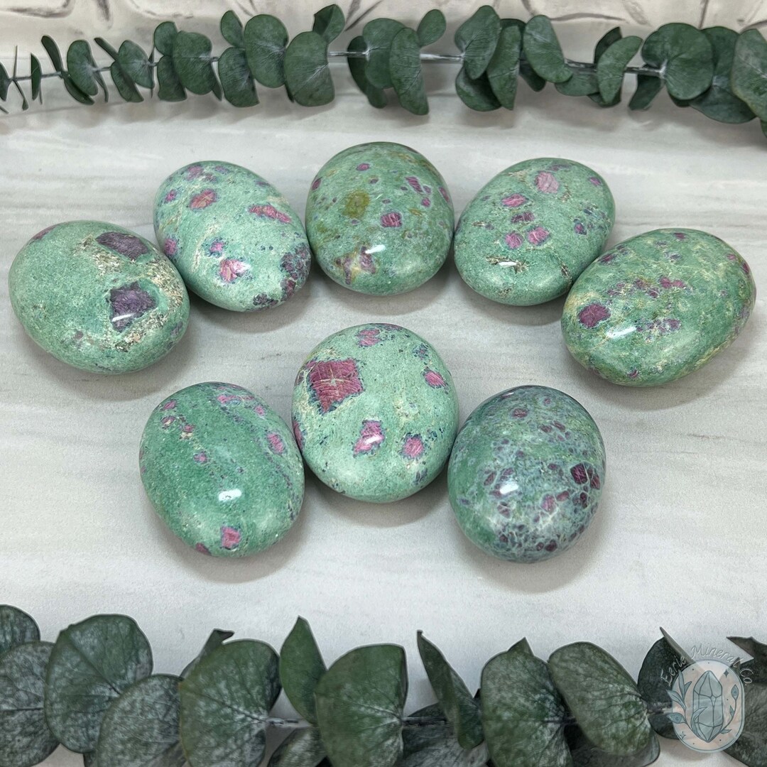 Polished Ruby Fuchsite Palm Stones From India - Etsy