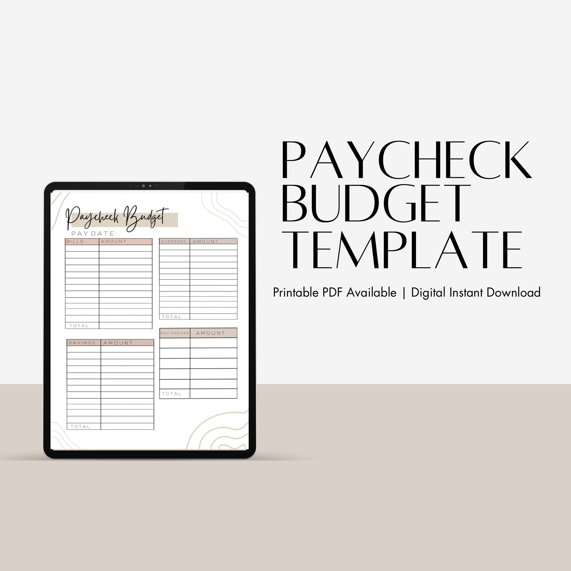 Paycheck Budget Digital Template, Minimalist Budget Planner, Notability ...