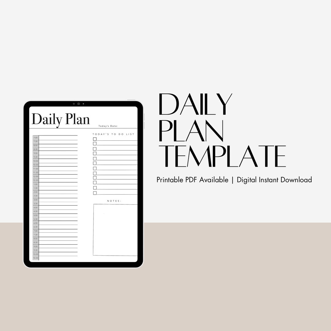 Minimalist Digital Daily Digital Planner, Portrait Digital Planner ...