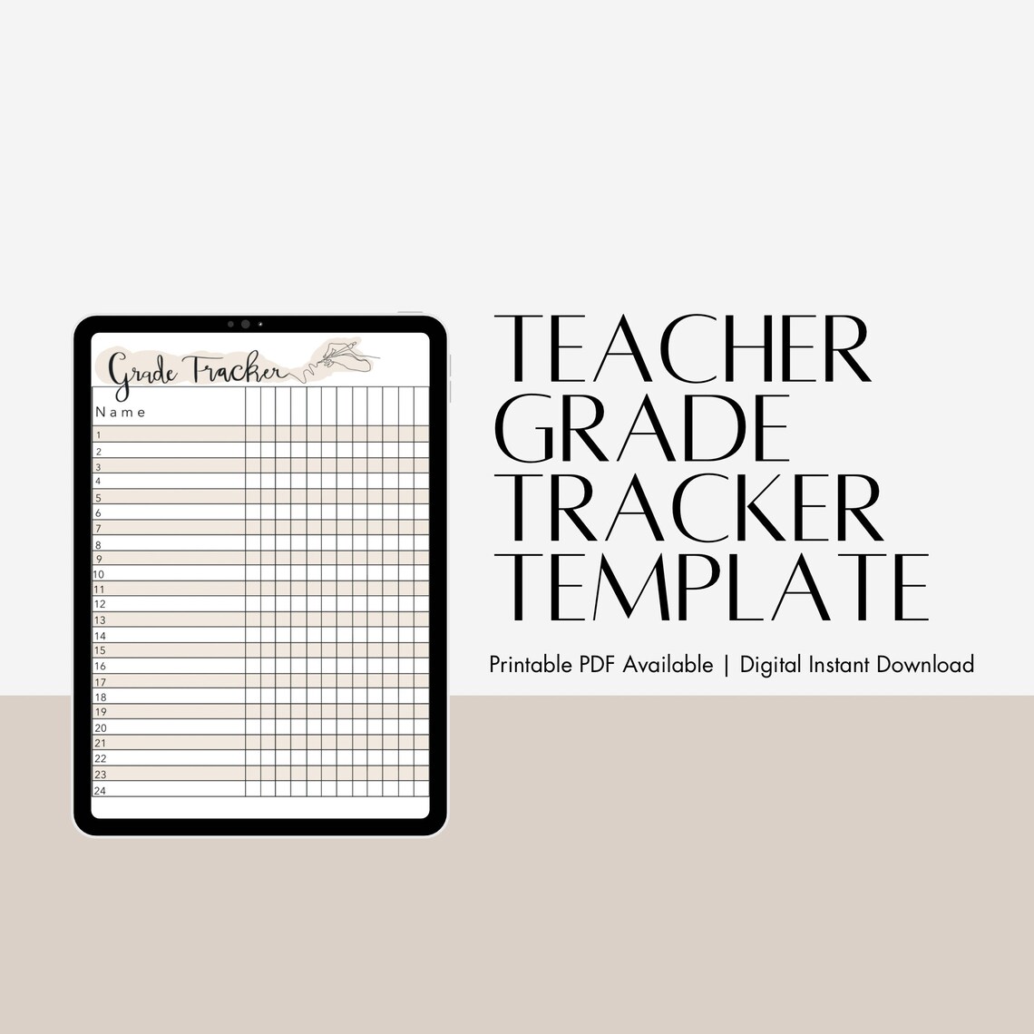 Teacher Grade Book Printable, Teacher Planner Insert, Teacher Digital ...