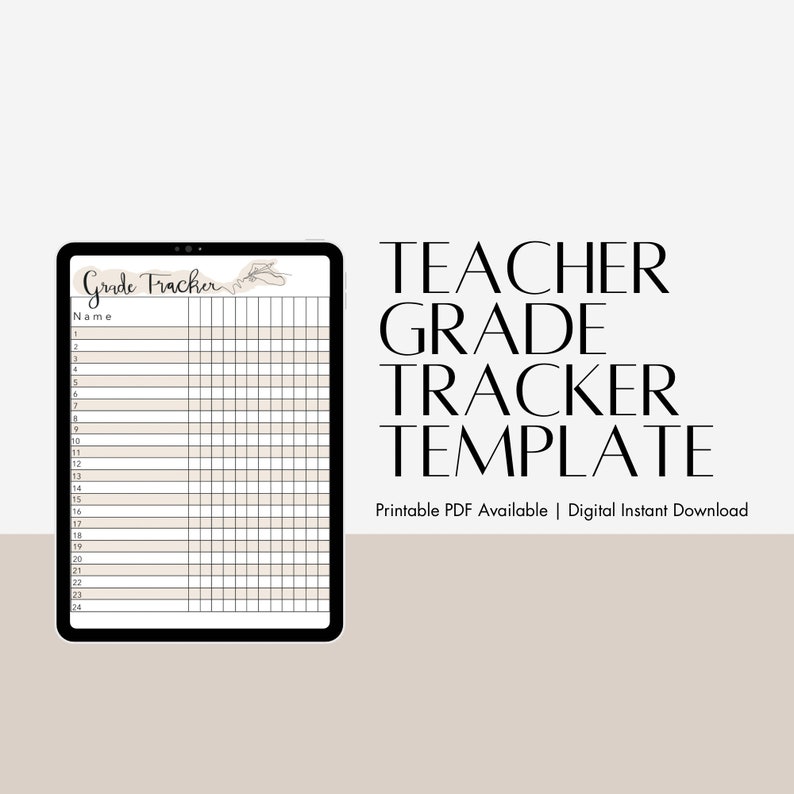 Teacher Grade Book Printable, Teacher Planner Insert, Teacher Digital ...