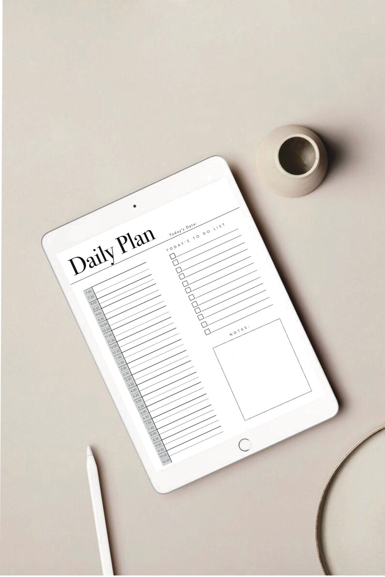 Minimalist Digital Daily Digital Planner, Portrait Digital Planner ...