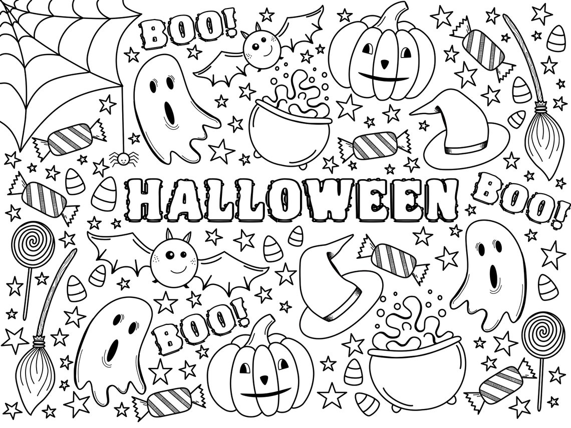 GIANT Halloween Coloring Page *digital Download* - Etsy