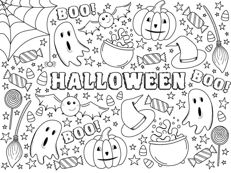 GIANT Halloween Coloring Page *digital Download* - Etsy