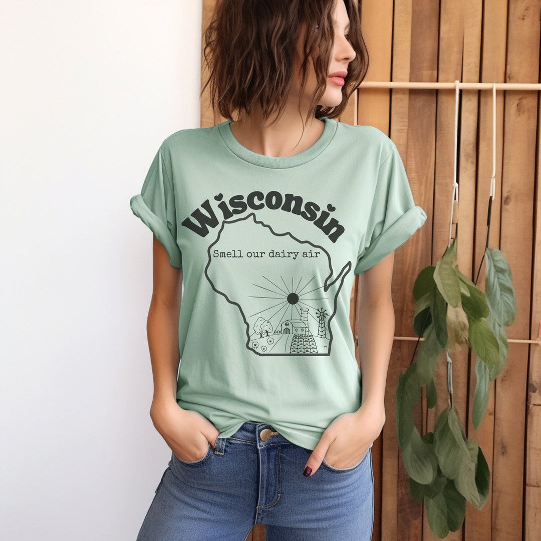 Wisconsin Smell Our Dairy Air Graphic T-shirt, WI Tee, Farmer Shirt ...