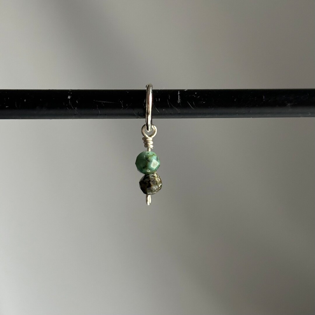 Turquoise Charm, December Birthstone Charm, Natural Turquoise Crystal ...