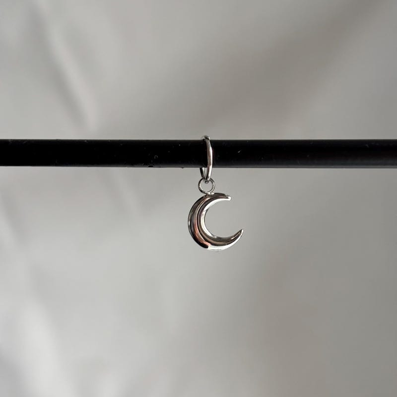Silver Moon Charm - Etsy