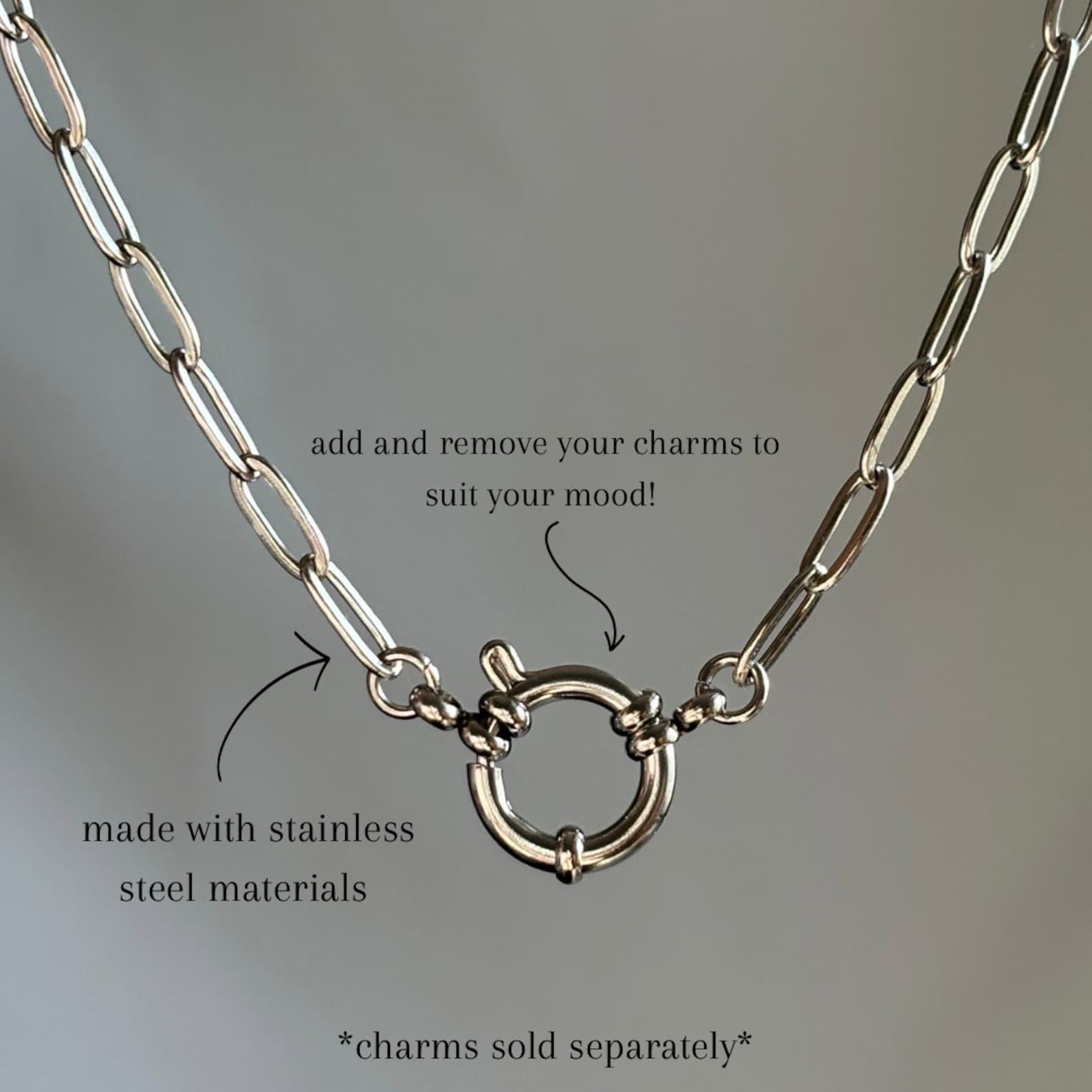 Design Your Own Necklace, Gold Paperclip Necklace, Stainless Steel ...