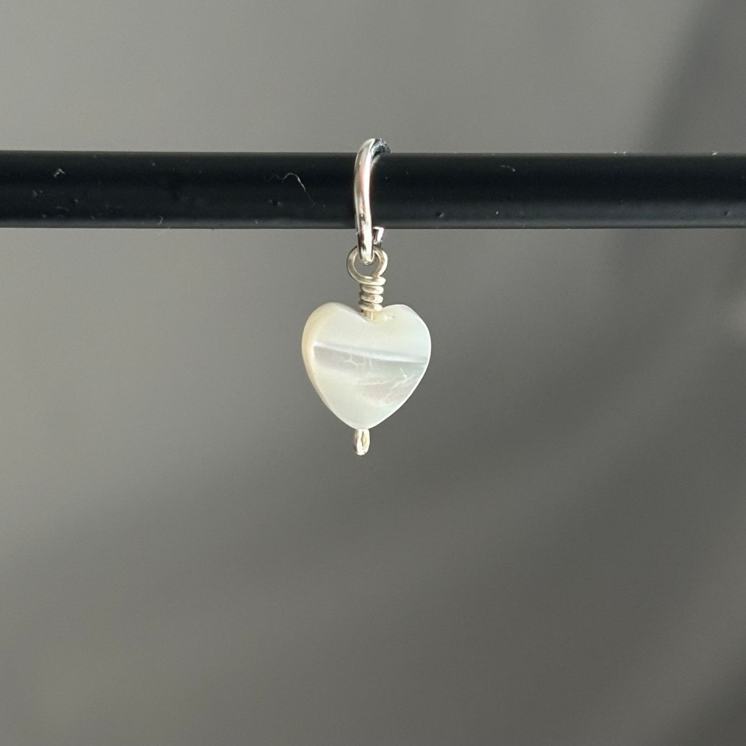 Mother of Pearl Heart Charm, Mother of Pearl Charm, Heart Charm, Pearl ...