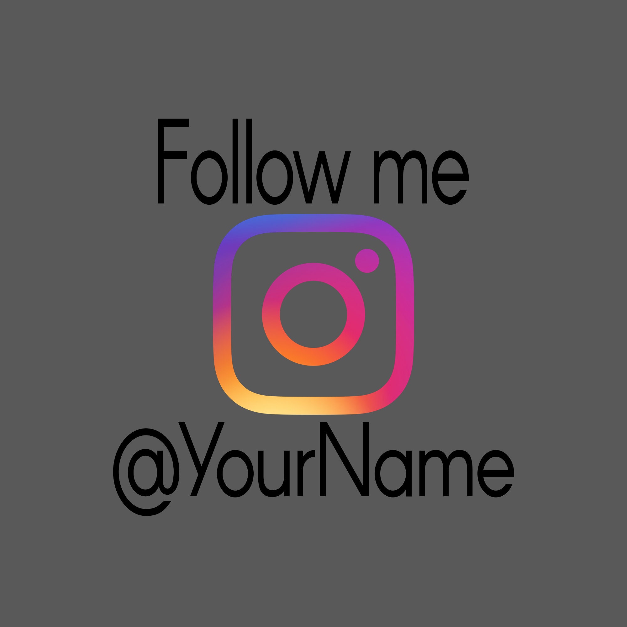 Custom Instagram Logo SET 5 Personalized Instagram | Etsy