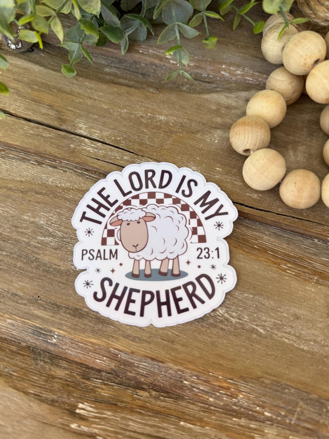 The Lord is My Shepherd Sticker Checkered - Christian Stickers, Water ...