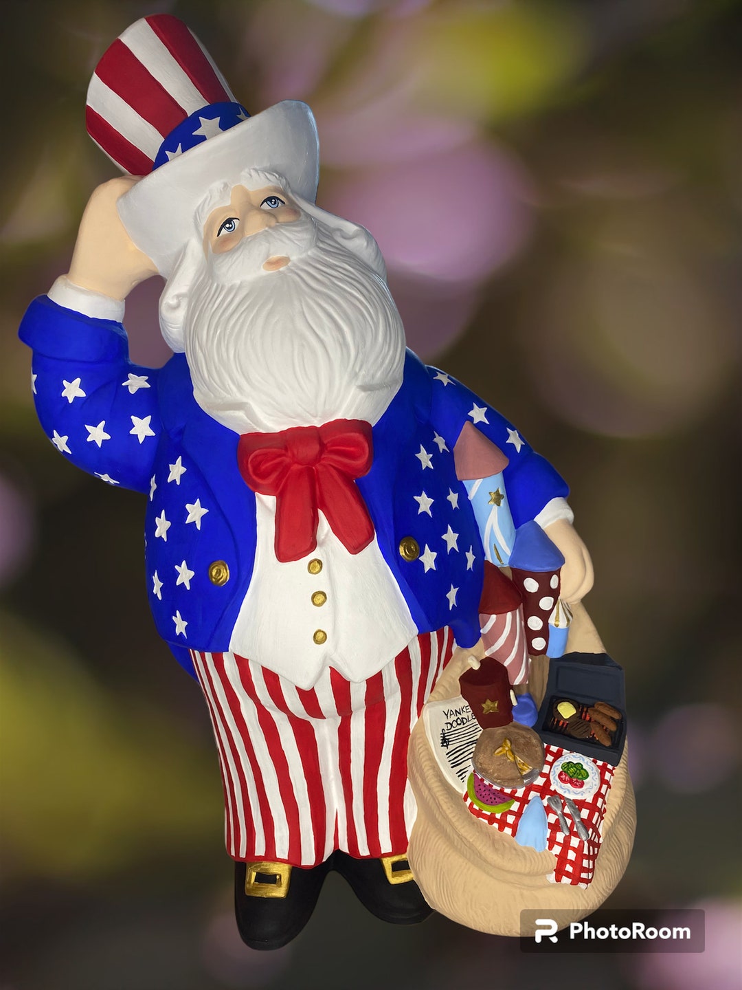 Hand Painted Ceramic Santa • Handmade Ceramic Santa • Santa Statue ...