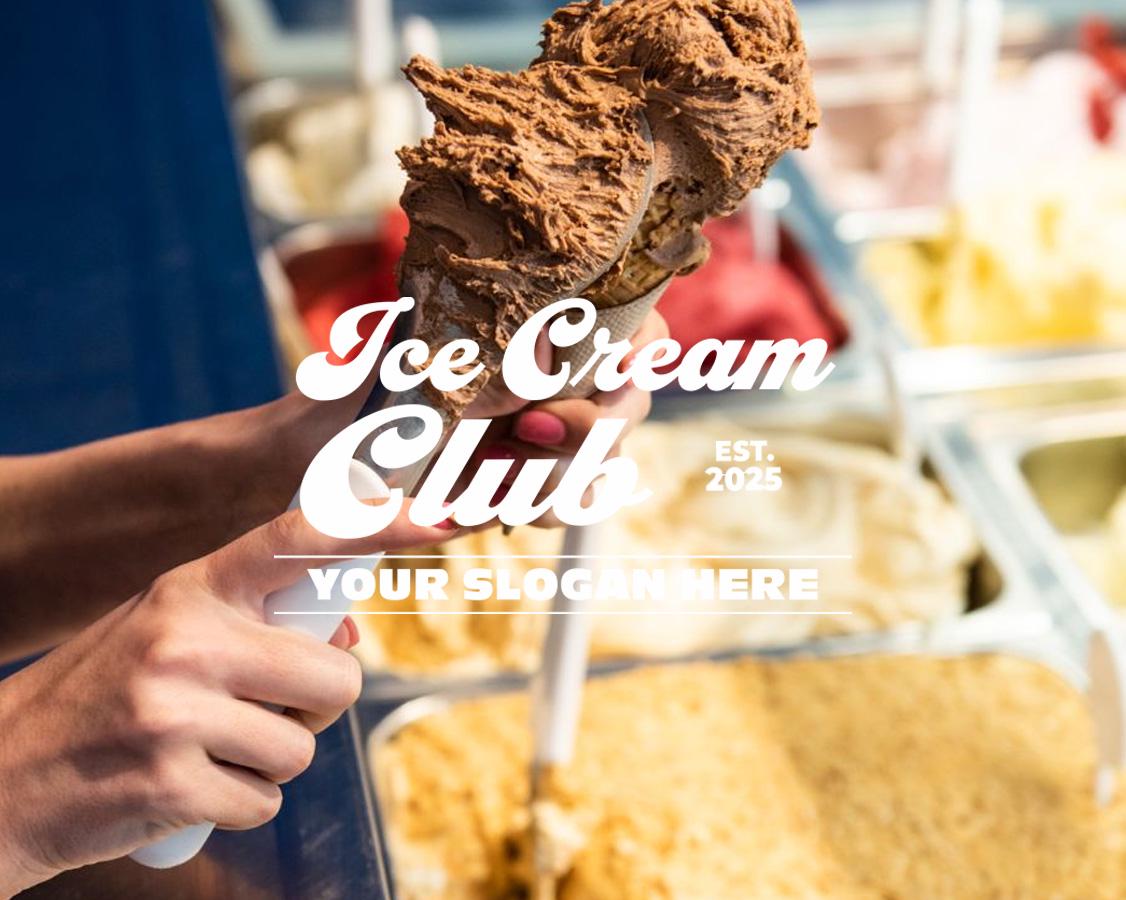 Retro Ice Cream Mascot | Gelato Club Illustration Template for Dessert ...