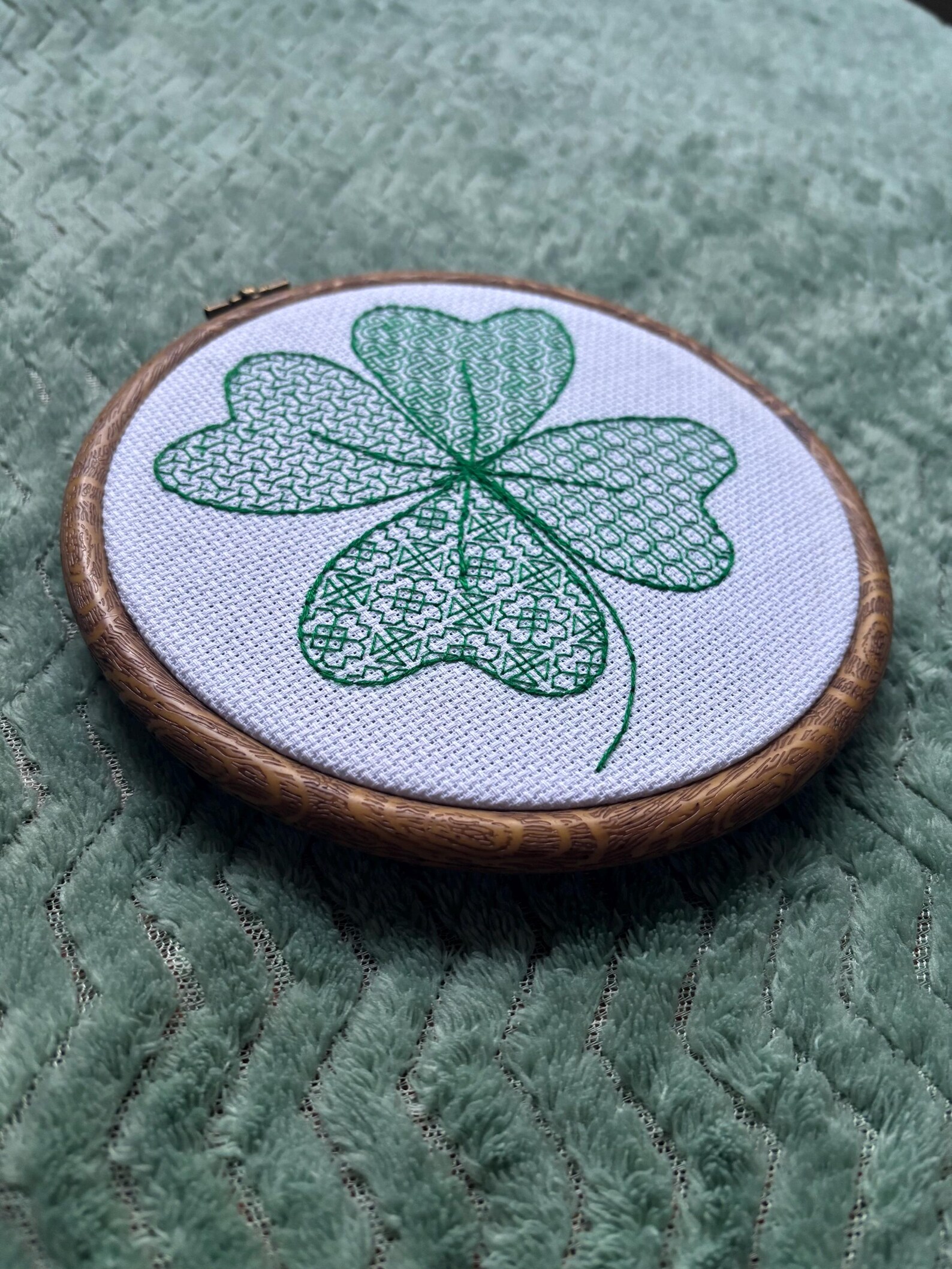 Blackwork Four Leaf Clover PDF Pattern and Instructions // Embroidery ...