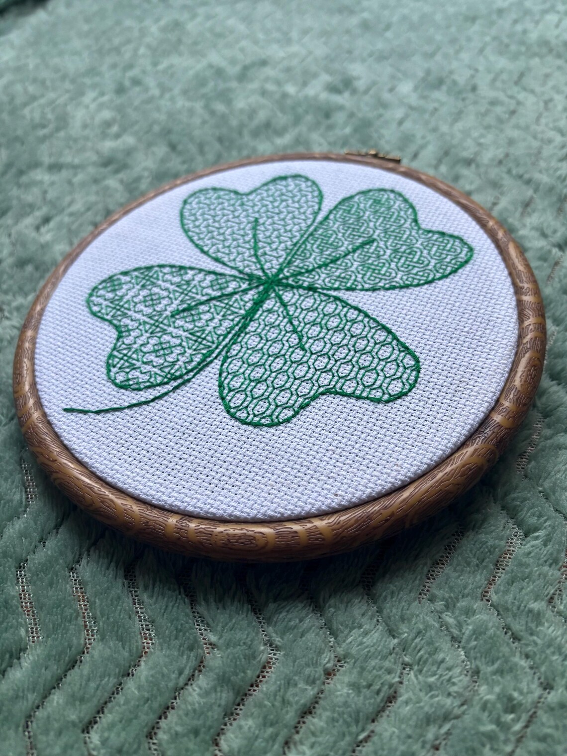 Blackwork Four Leaf Clover PDF Pattern and Instructions // Embroidery ...