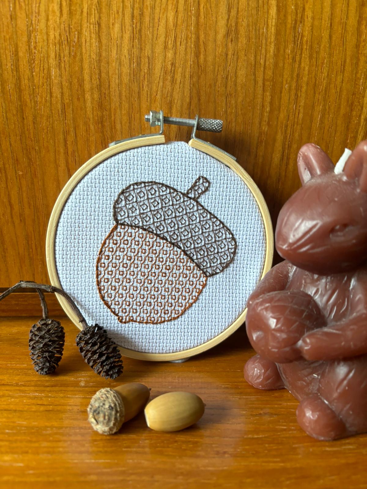Blackwork Acorn PDF Pattern and Instructions // Blackwork Embroidery | Introduction to Blackwork ...