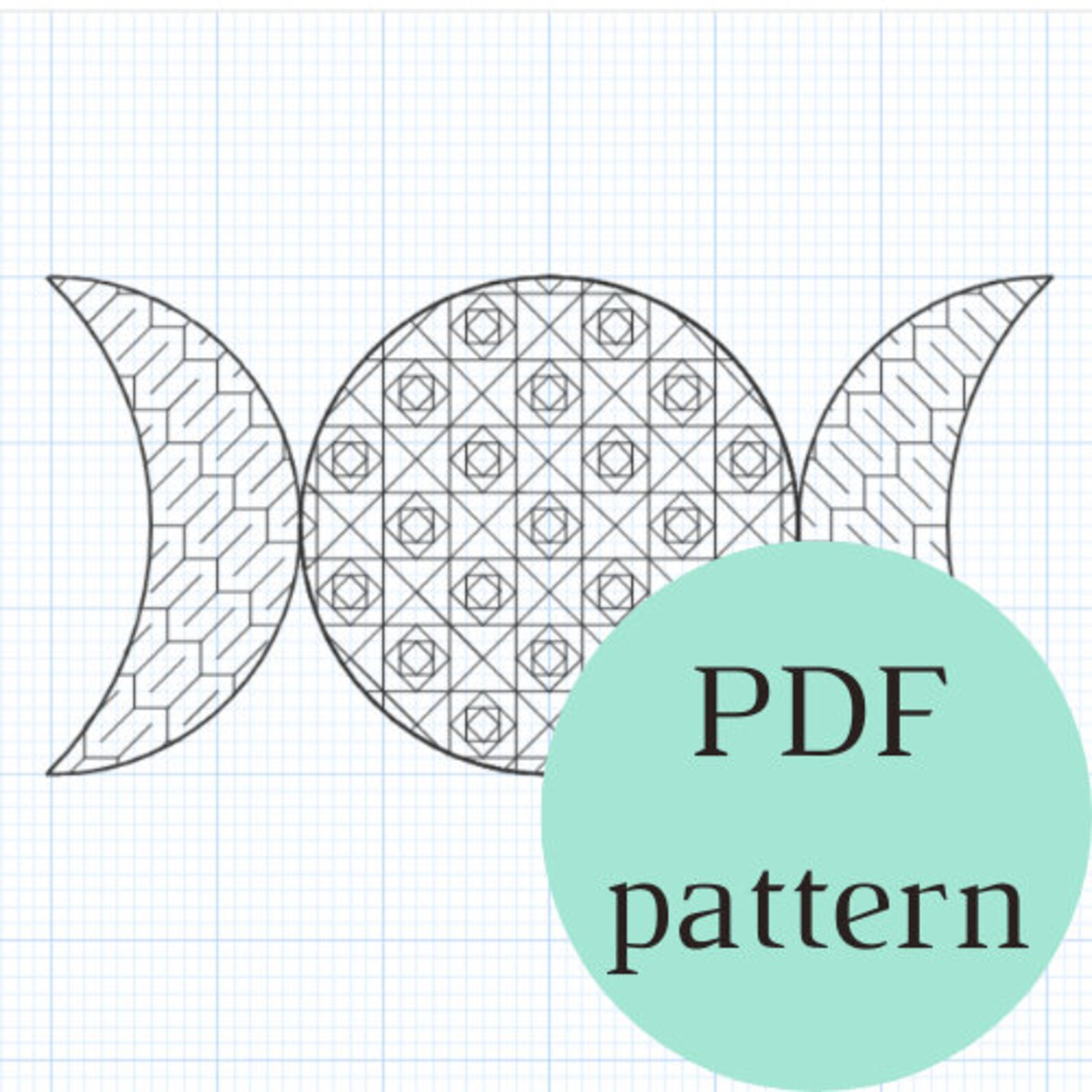 Moon Phases Blackwork PDF Pattern and Instructions // Blackwork ...