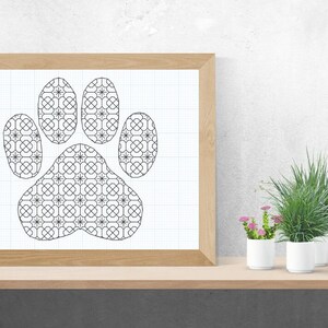 Blackwork Pet Pawprint PDF Pattern and Instructions // Blackwork ...