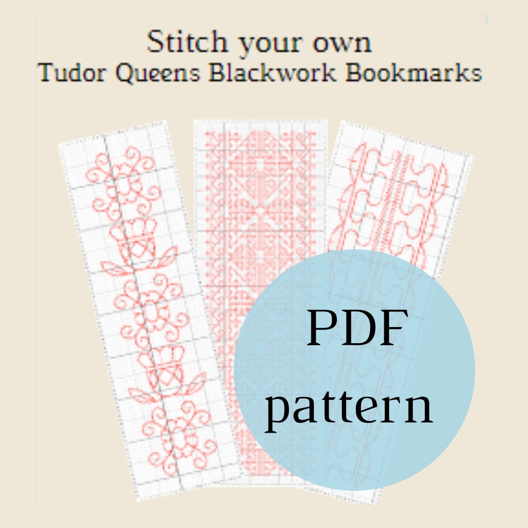 Tudor Queens Blackwork Bookmarks PDF Pattern and Instructions ...